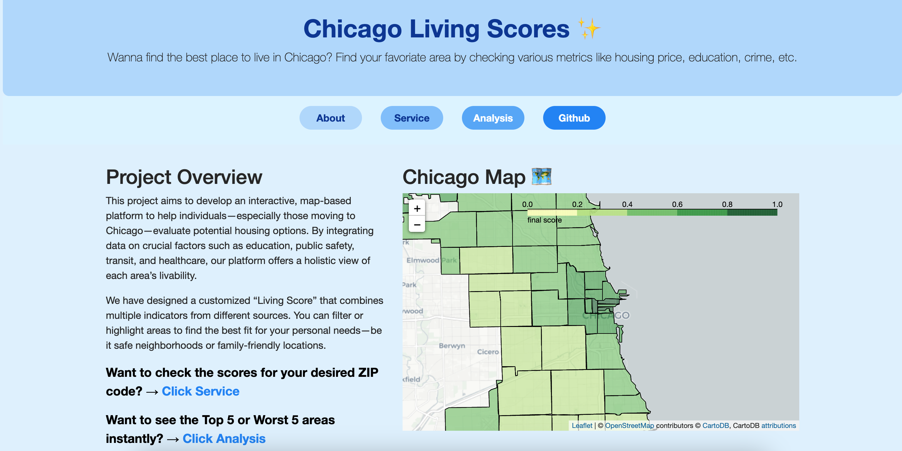 Chicago Living Score Interactive Map · CAPP Project Gallery